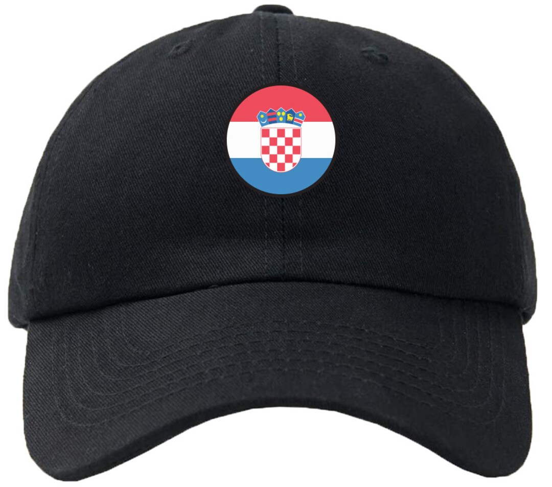 Croatia Flag Circle Baseball Cap Hat Hook & Loop Closure - Etsy