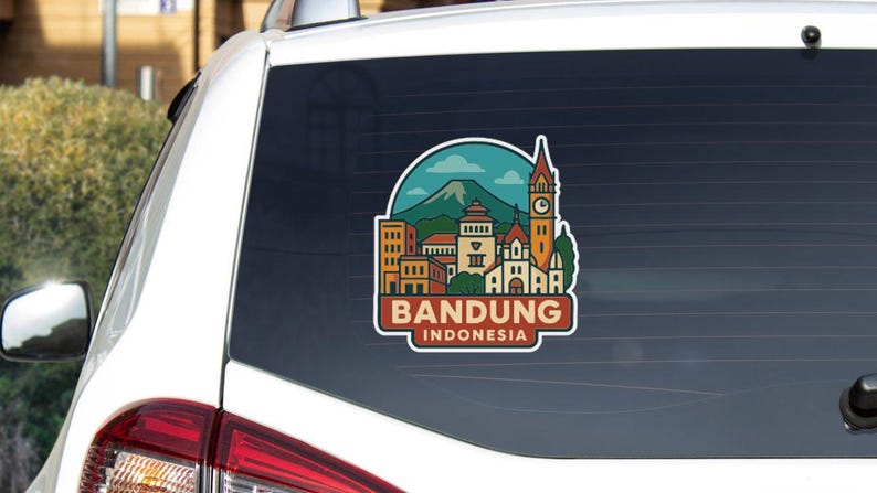 Bandung Indonesia Sticker Decal Vinyl Die-cut City Skyline Landmark ...