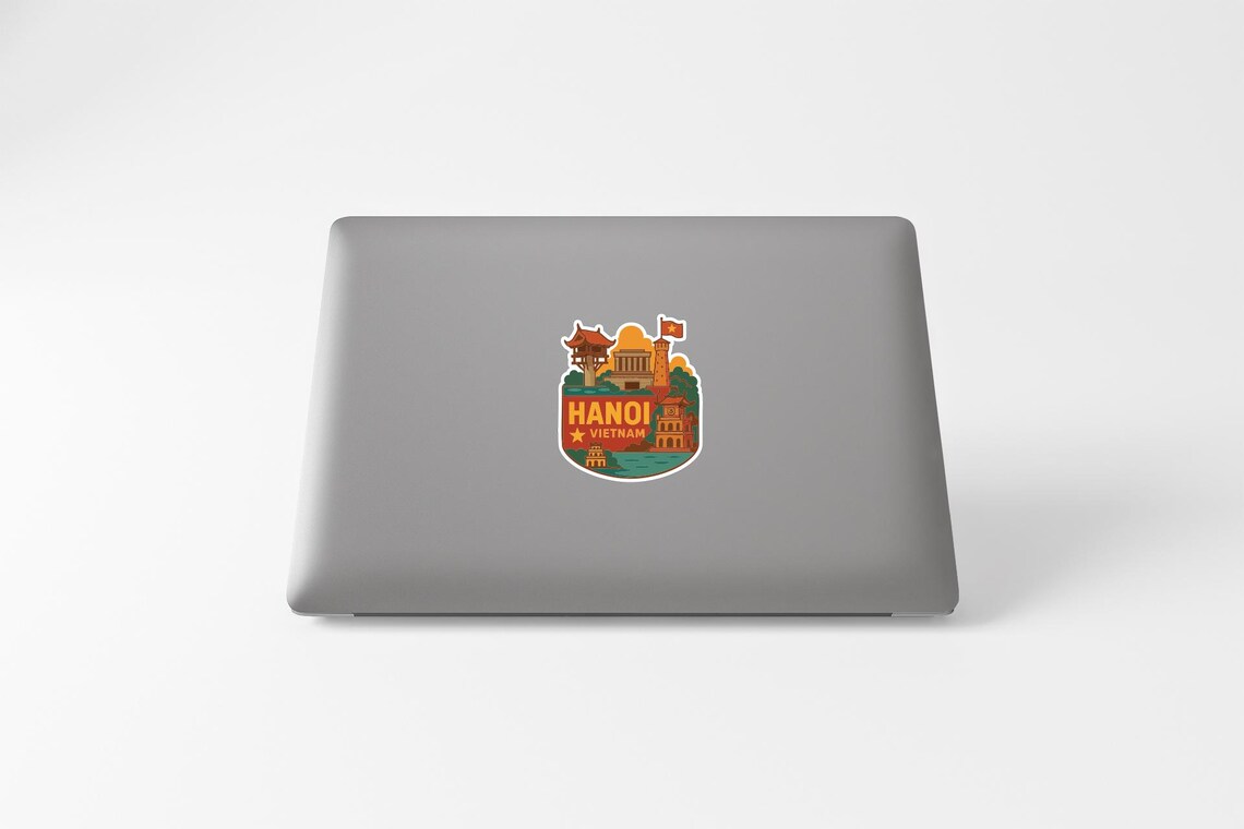 Hanoi Vietnam Sticker Decal Vinyl Die-cut City Skyline Landmark Design ...