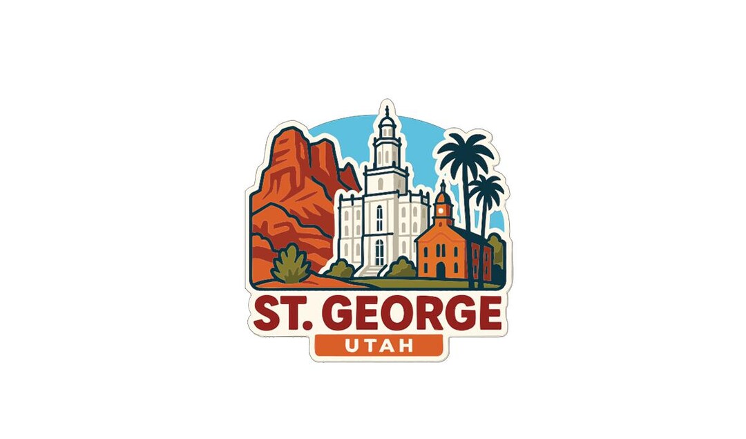St. George Utah Sticker Decal Vinyl Die-cut City Skyline Landmark ...