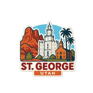 St. George Utah Sticker Decal Vinyl Die-cut City Skyline Landmark ...