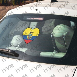 Ecuador Flag Heart Sticker Decal / Republic of Ecuador / Dios, Patria Y ...