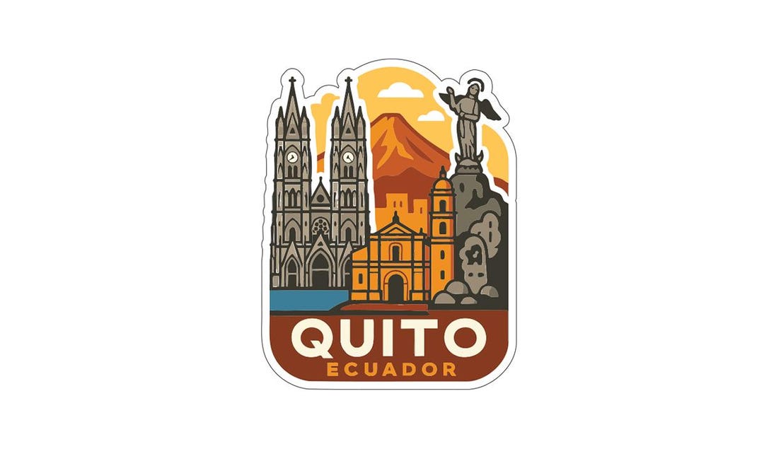 Quito Ecuador Sticker Decal Vinyl Die-cut City Skyline Landmark Design ...