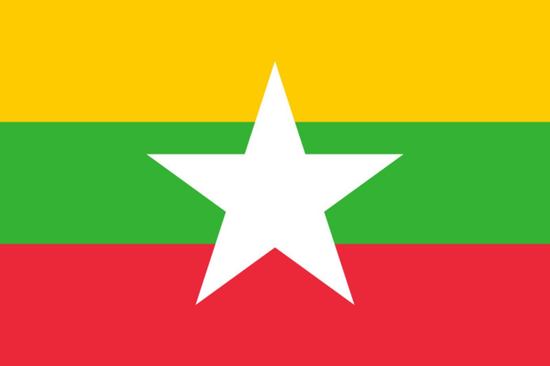 Myanmar Flag Sticker Decal / Republic of the Union of Myanmar / Burma ...