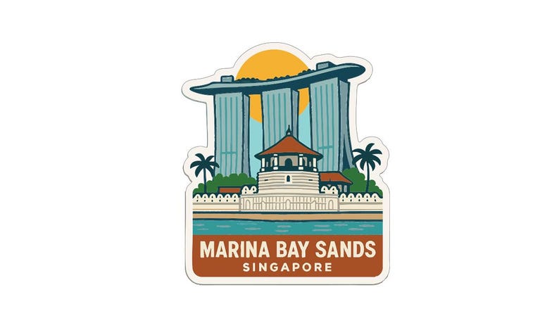Marina Bay Sands Singapore Sticker Decal Vinyl Die-cut Symbolic ...