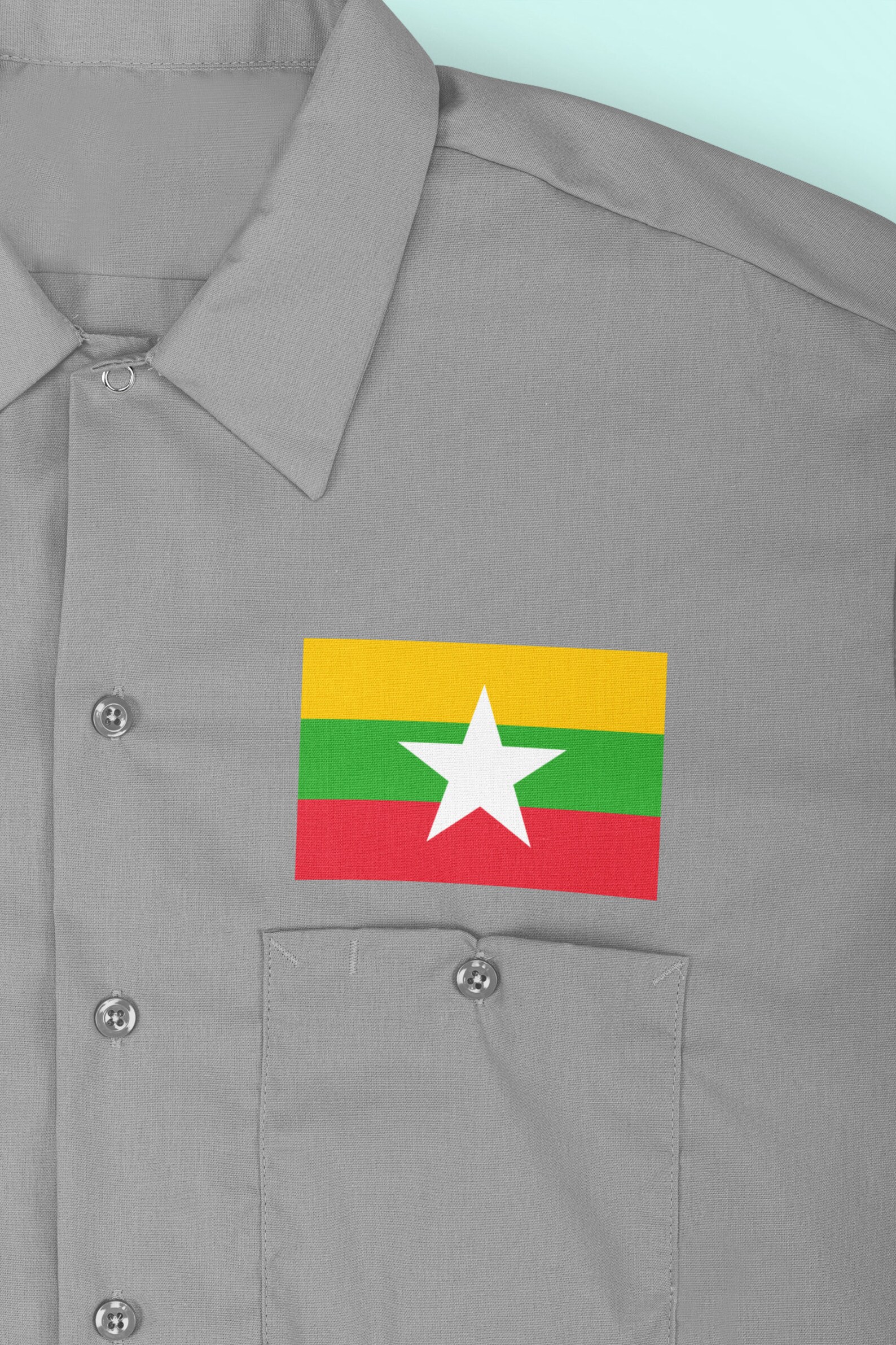Myanmar Flag Iron on Heat Transfer Vinyl HTV / Republic of the - Etsy