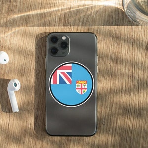 Fiji Flag Circle Sticker Decal - Etsy