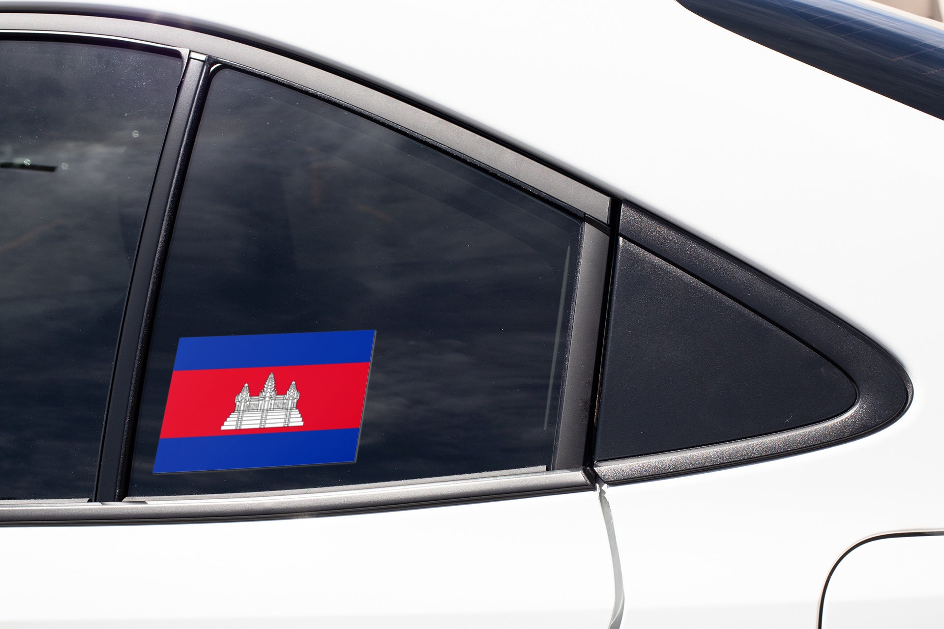 Cambodia Flag Sticker Decal / Phnom Penh / Kampuchea / Kingdom of ...
