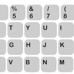 Spanish QWERTY Keyboard Sticker in Several Color Vinyl Decal Sticker - Etsy