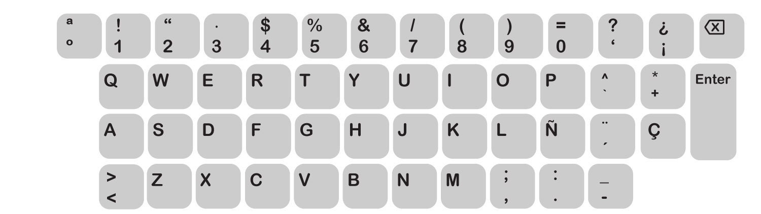 Spanish QWERTY Keyboard Sticker in Several Color Vinyl Decal Sticker - Etsy