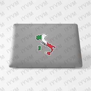 Italy Map Flag Sticker Decal / Italian Republic / Republic of Italy ...