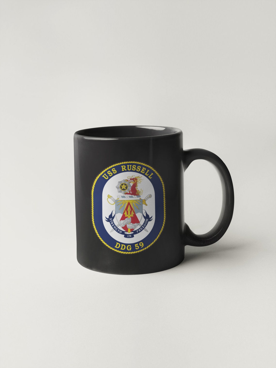 USS Russell DDG-59 Badge Sticker Decal Arleigh Burke Class Destroyer ...
