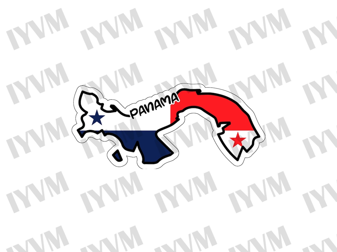 Panama Map Flag Sticker Decal / Republic of Panama / Pro Mundi ...