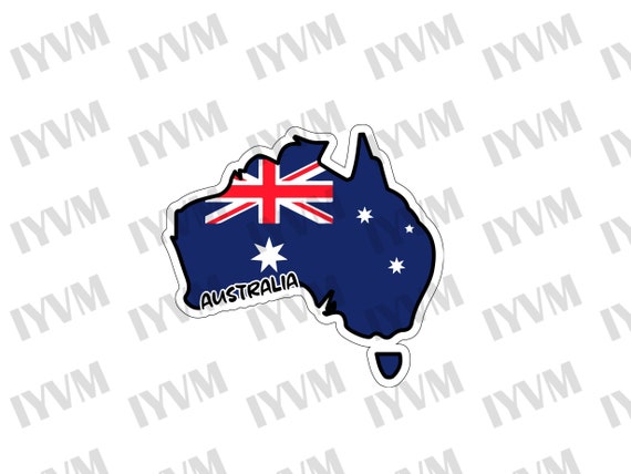 Australia Map Flag Sticker Decal / Canberra / Australian - Etsy