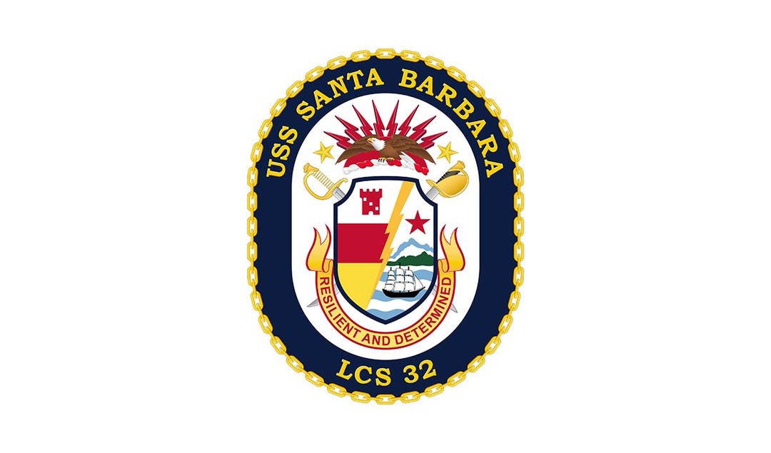 USS Santa Barbara LCS-32 Badge Sticker Decal Freedom Class Littoral ...