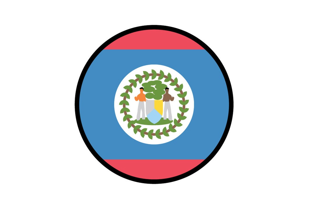 Belize Flag Circle Sticker Decal - Etsy