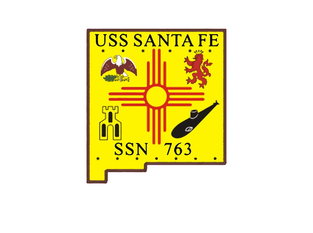 USS Santa Fe SSN-763 Badge Sticker Decal Los Angeles Class Attack ...