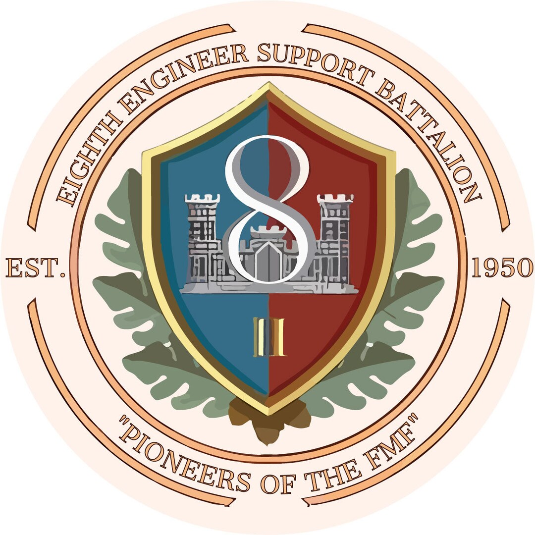 US Marine Corps Badge Sticker Decal 8th Engineer Support Battalion Car ...