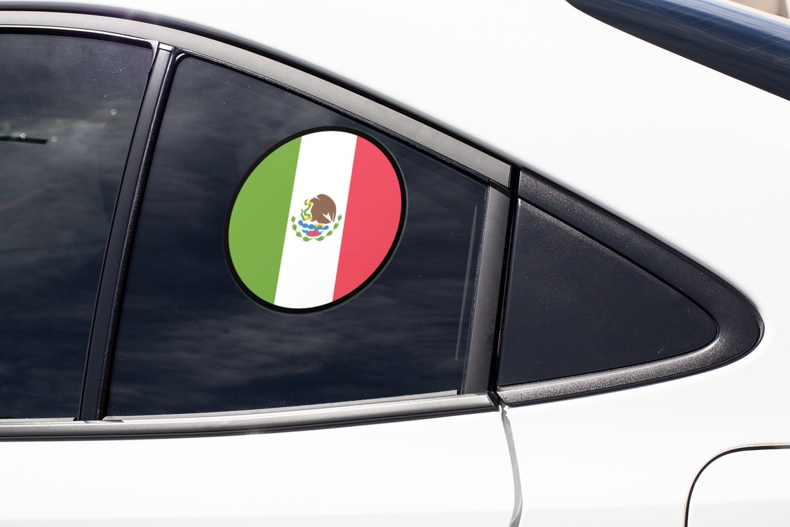 Mexico Flag Circle Sticker Decal - Etsy