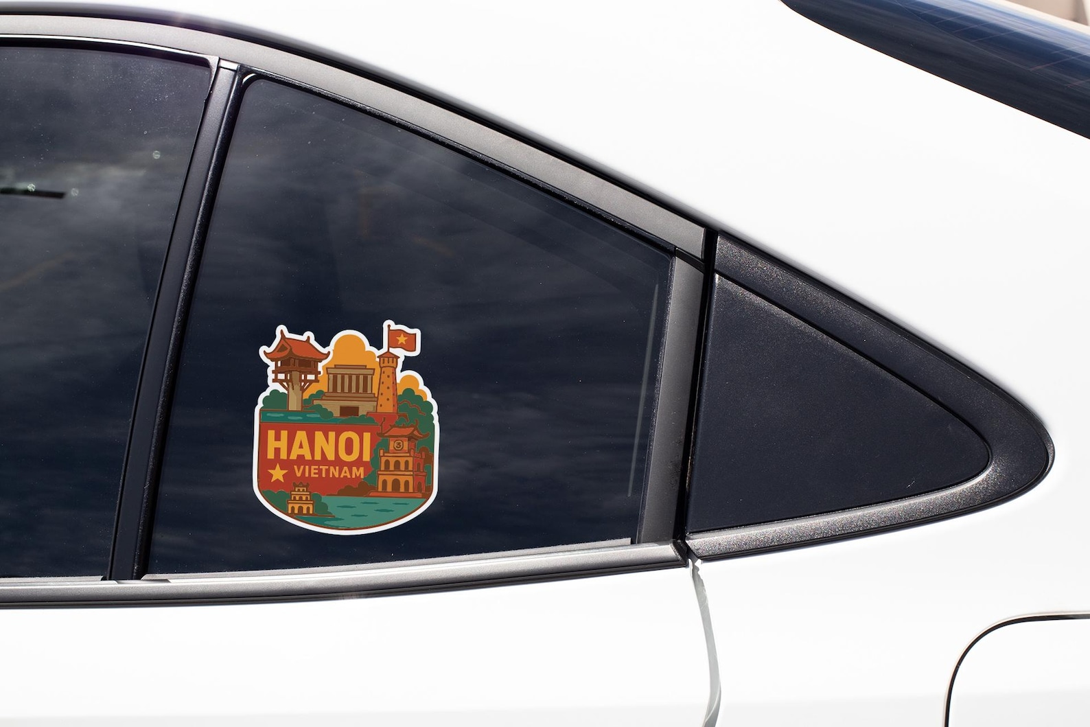 Hanoi Vietnam Sticker Decal Vinyl Die-cut City Skyline Landmark Design ...