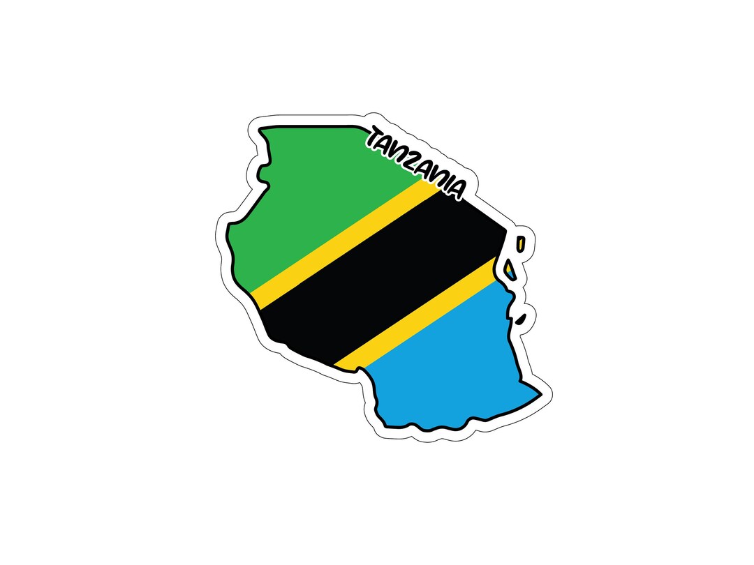Tanzania Map Flag Sticker Decal - Etsy