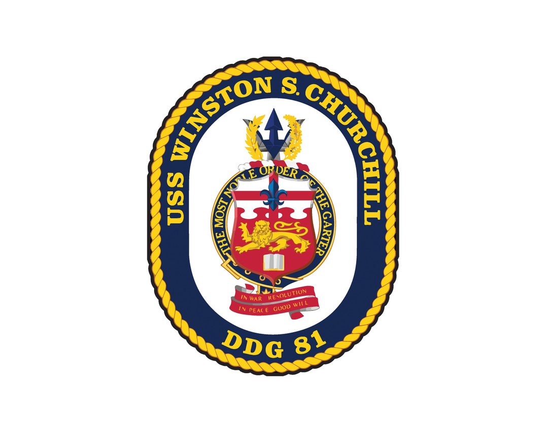 USS Winston S. Churchill DDG-81 Badge Sticker Decal Arleigh Burke Class ...