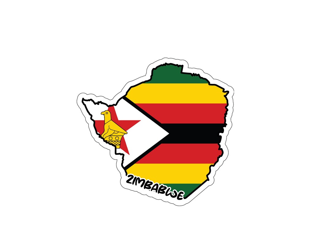 Zimbabwe Map Flag Sticker Decal - Etsy