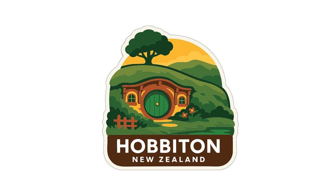 Hobbiton New Zealand Sticker Decal Vinyl Die-cut Symbolic Landmark ...