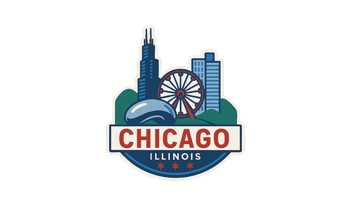 Chicago Sticker Decal Vinyl Die-cut City Skyline Landmark Design - Etsy