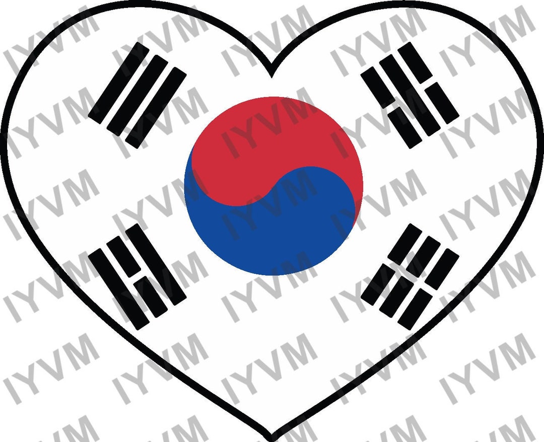 South Korea Flag Heart Sticker Decal / Republic of Korea / Seoul ...