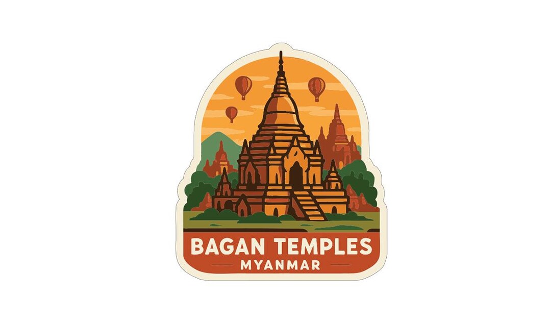 Bagan Temples Myanmar Sticker Decal Vinyl Die-cut Symbolic Landmark ...