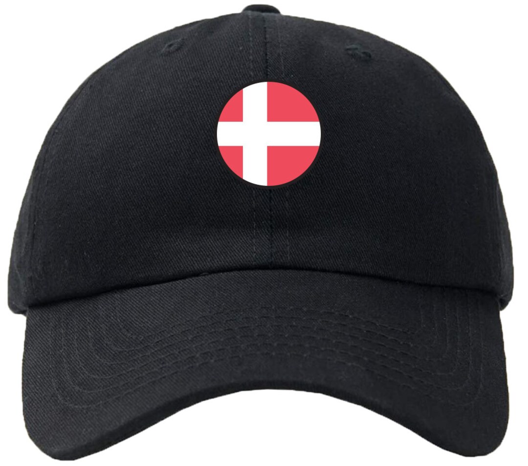 Denmark Flag Circle Baseball Cap Hat Hook & Loop Closure - Etsy