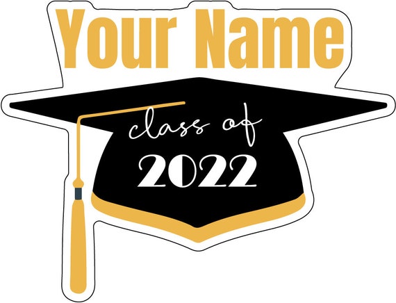 Custom Class of 2022 Graduation Cap Sticker Decal High School | Etsy