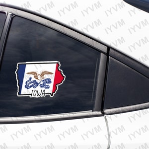 State of Iowa Map Flag Sticker Decal USA Iowa State Des Moines the ...