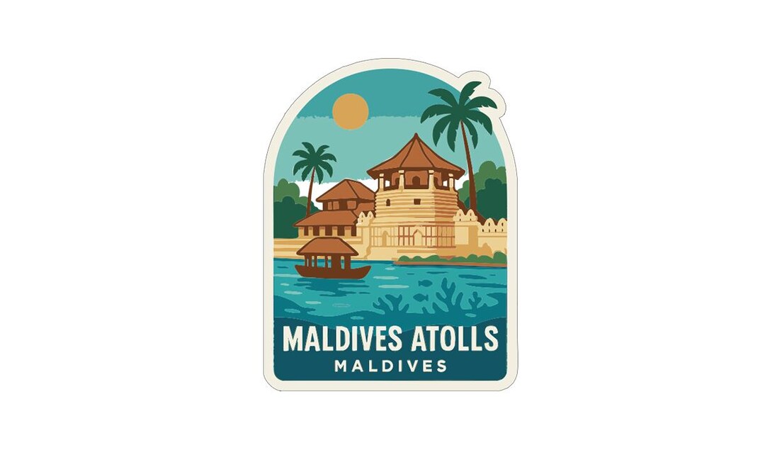 Maldives Atolls Maldives Sticker Decal Vinyl Die-cut Symbolic Landmark ...