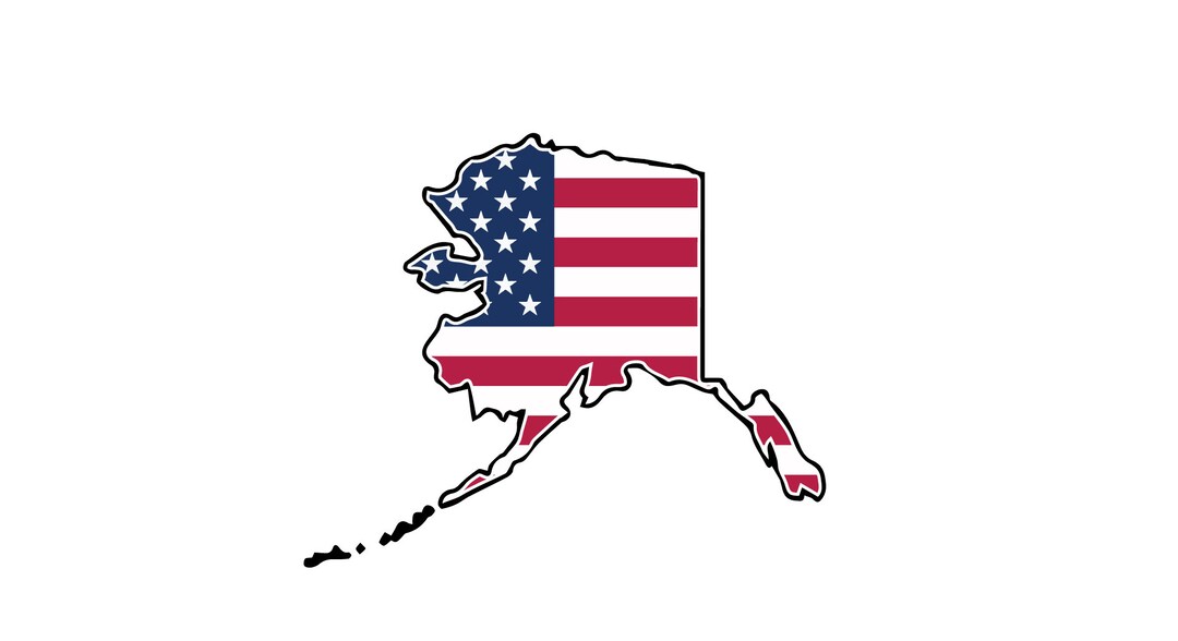 State of Alaska American Flag Sticker Decal USA Alaska State Juneau the ...