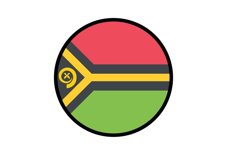 Vanuatu Flag Circle Sticker Decal - Etsy