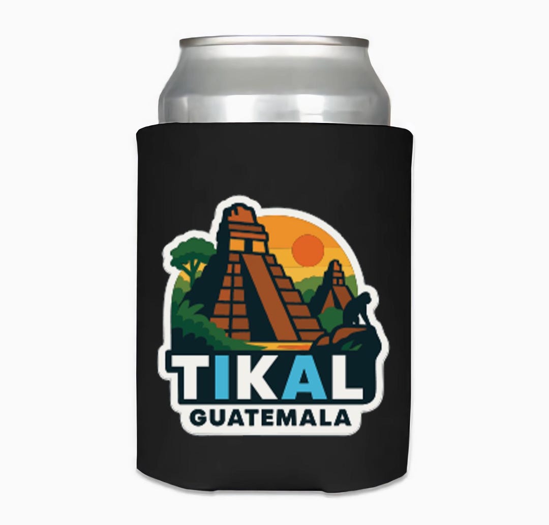 Tikal Guatemala Neoprene Can Cooler Insulation Foam Die-cut City ...