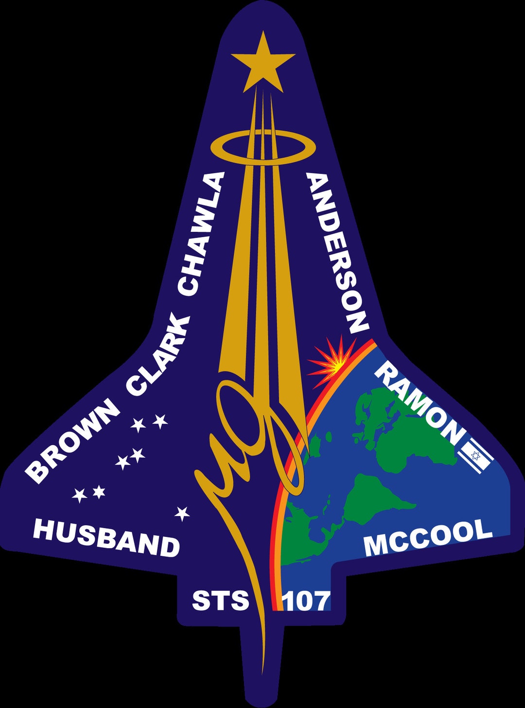 NASA STS-107 Mission Patch Sticker Decal Columbia NASA Space Shuttle ...