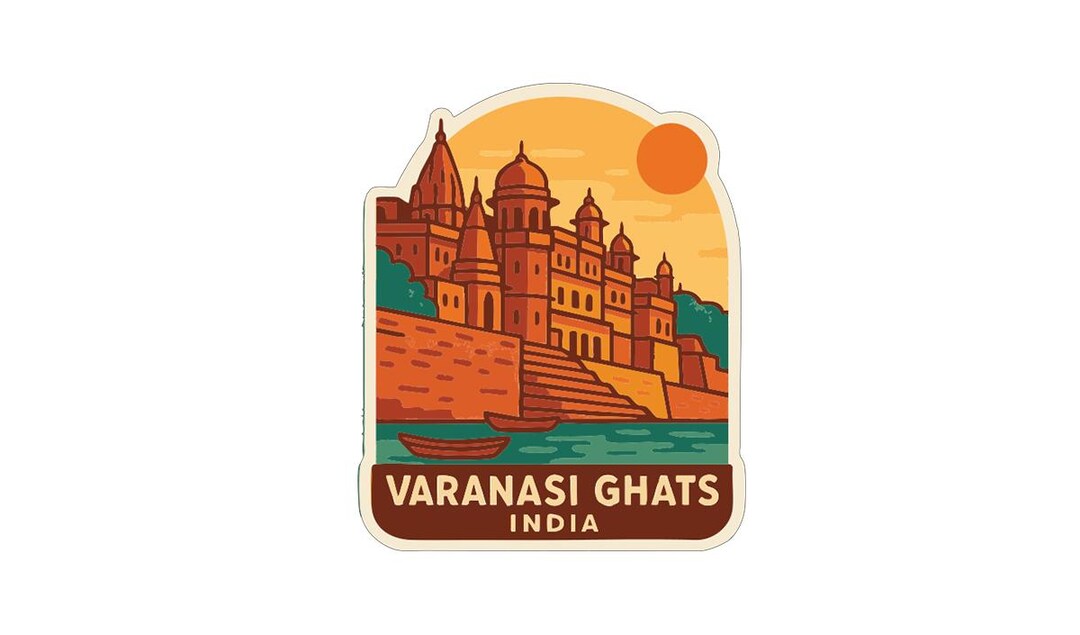 Varanasi Ghats India Sticker Decal Vinyl Die-cut Symbolic Landmark ...