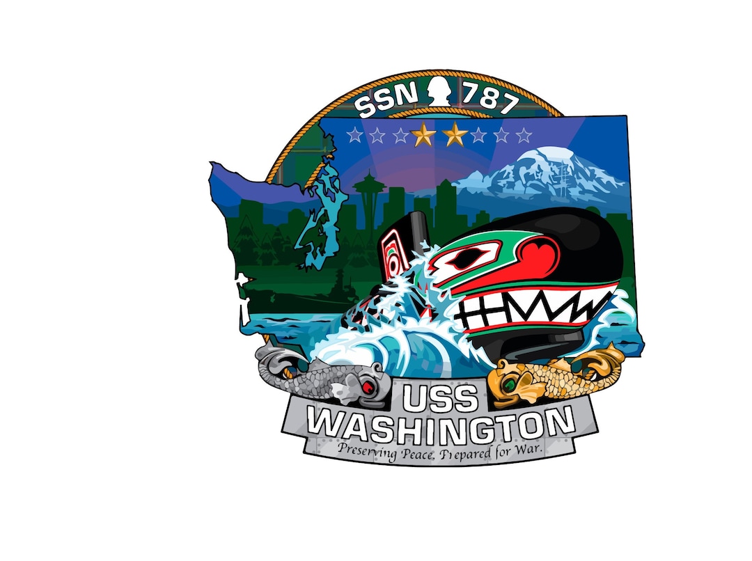 USS Washington SSN-787 Badge Sticker Decal Virginia Class Attack ...