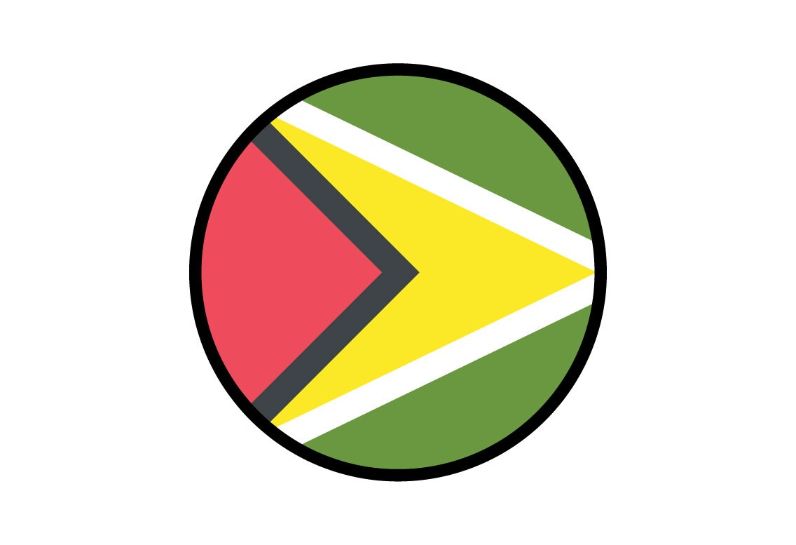 Guyana Flag Circle Sticker Decal - Etsy