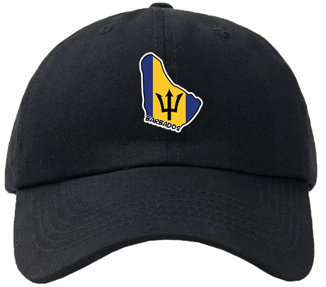 Barbados Map Flag Baseball Cap Hat Hook & Loop Closure - Etsy
