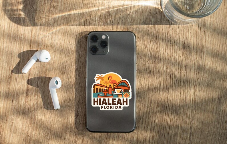 Hialeah Florida Sticker Decal Vinyl Die-cut City Skyline Landmark ...