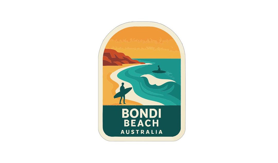 Bondi Beach Australia Iron on Heat Transfer Vinyl HTV Die-cut Symbolic ...