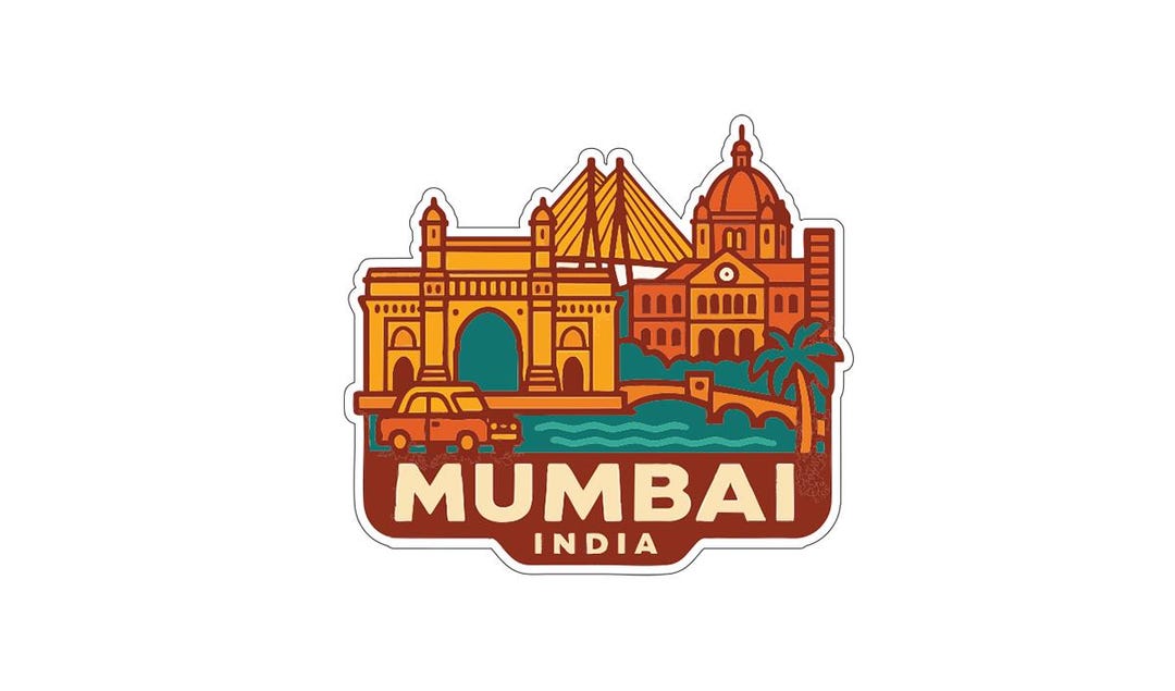 Mumbai India Sticker Decal Vinyl Die-cut City Skyline Landmark Design ...