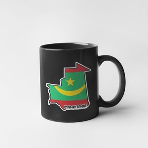 Mauritania Map Flag Sticker Decal - Etsy