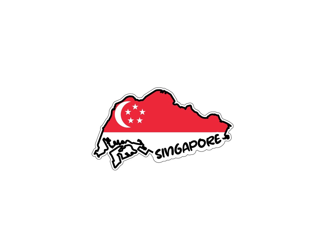 Singapore Map Flag Sticker Decal - Etsy