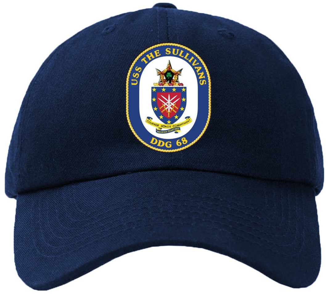 USS the Sullivans DDG-68 Badge Baseball Cap Hat Hook & Loop Closure ...