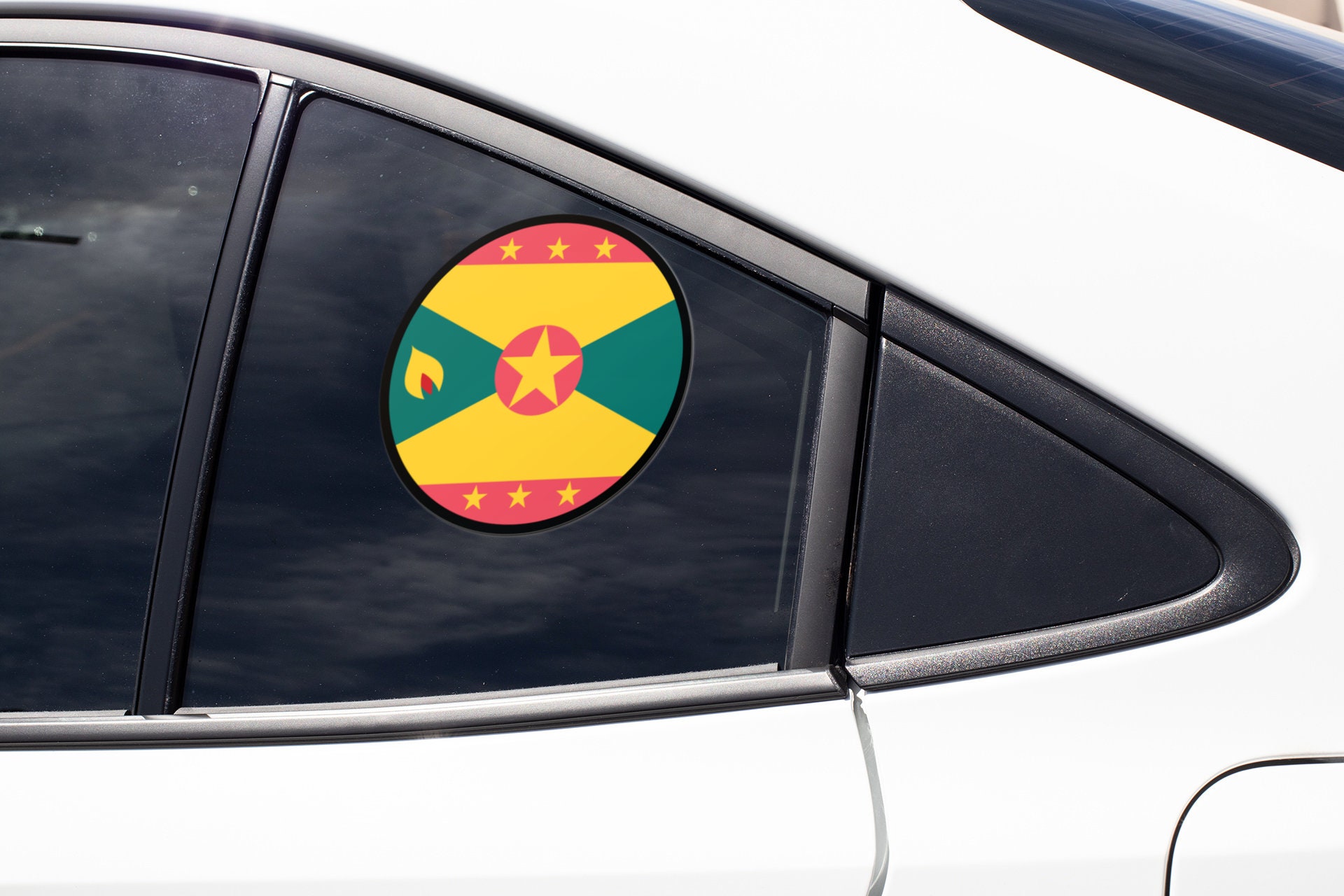 Grenada Flag Circle Sticker Decal - Etsy